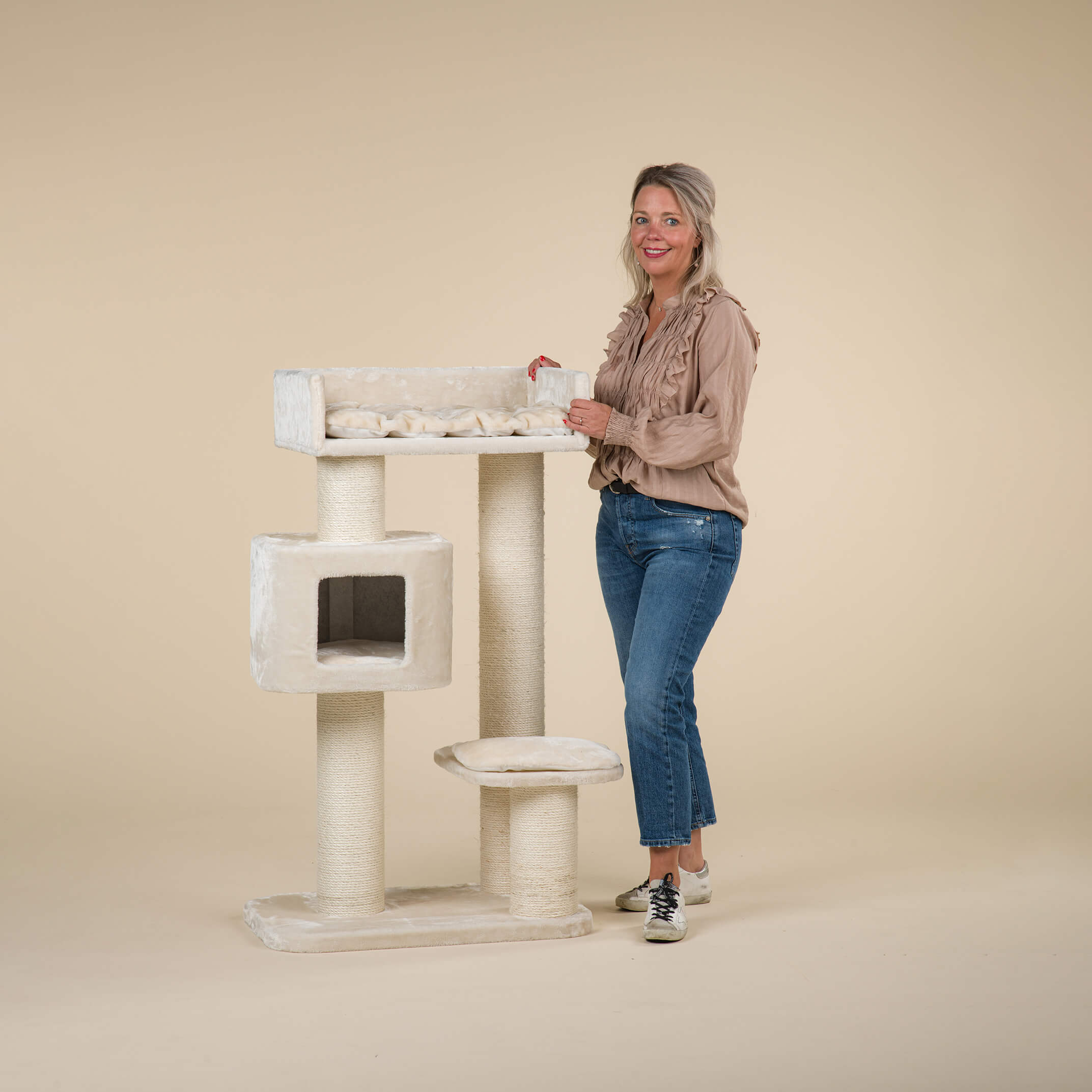 Cat Tree for large cats Big Cat Palace (Beige) - CatTreeKing Australia