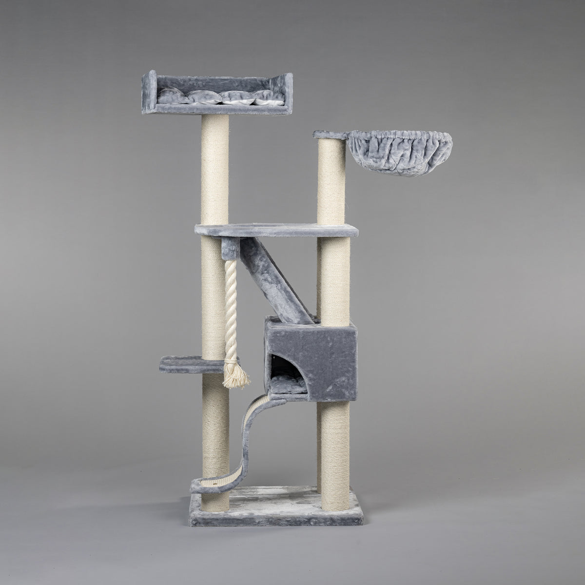 Cat Tree for large cats Cat Mansion (Light Grey) - CatTreeKing ...