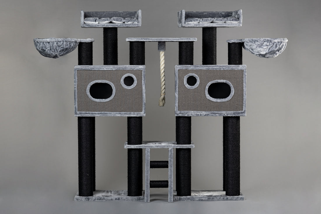 Cat Tree for large cats Royal Cat Palace (Blackline Light Grey ...
